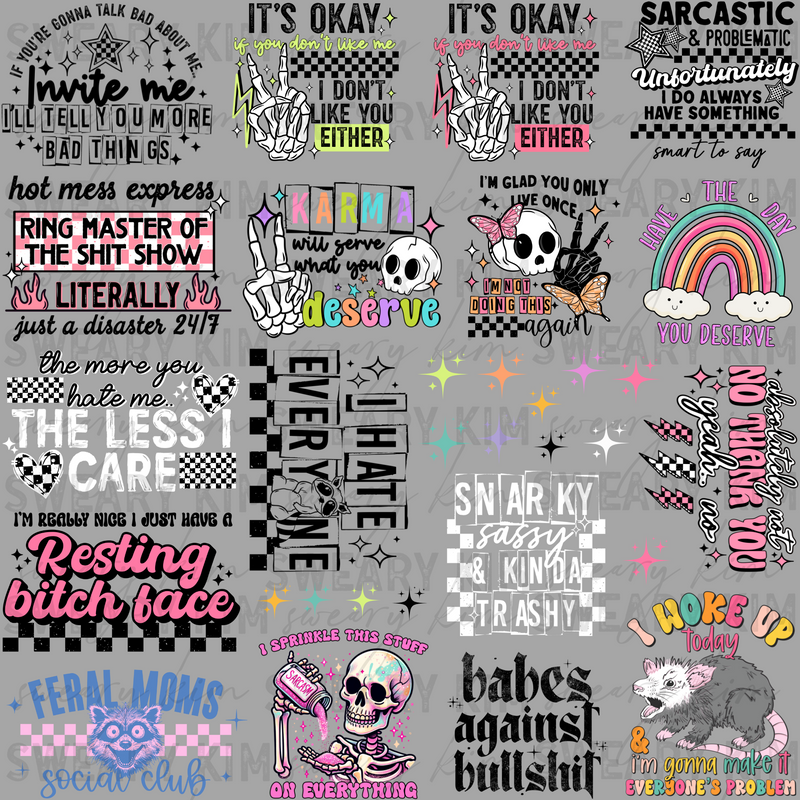 Colorful Sassy Shot Glass & KeyChain UV Dtf Element Sheet – Sweary Kim
