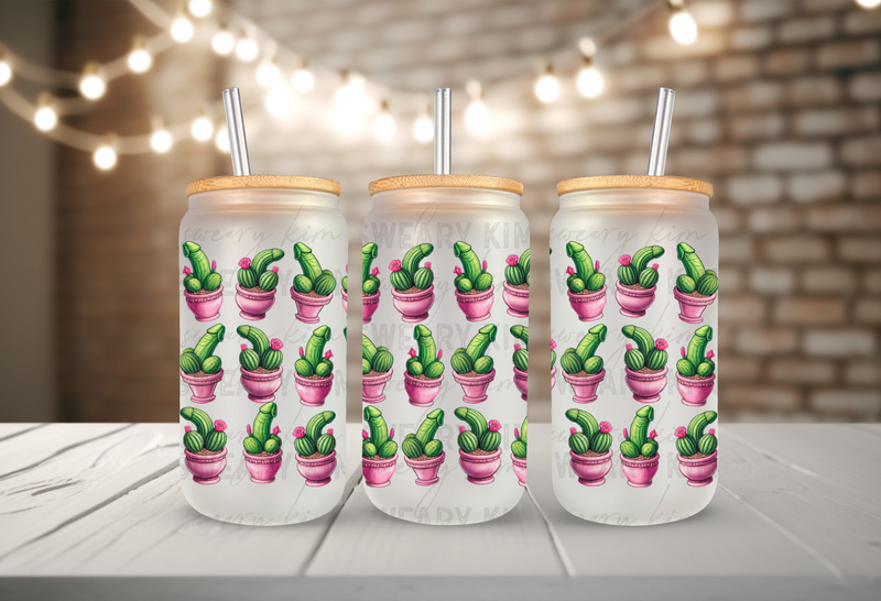 Cactus Peens UV Dtf 16oz glass can wrap – Sweary Kim