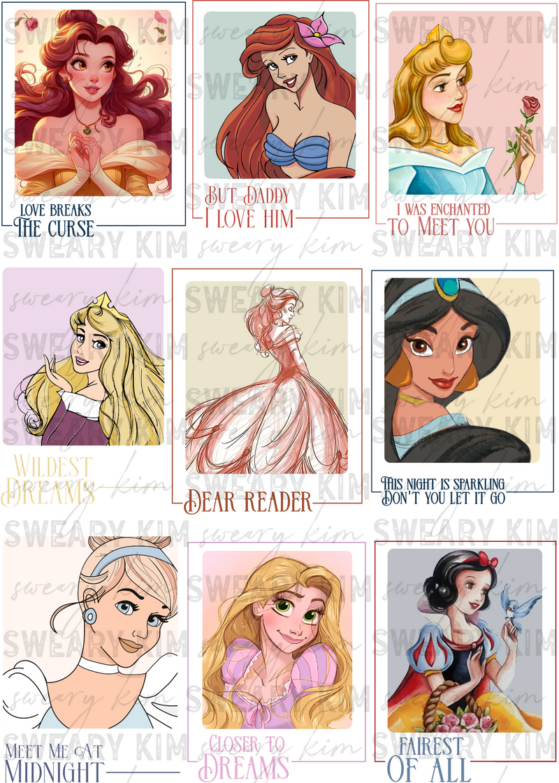 Princess Quote Cards UV Dtf Element Sheet – Sweary Kim