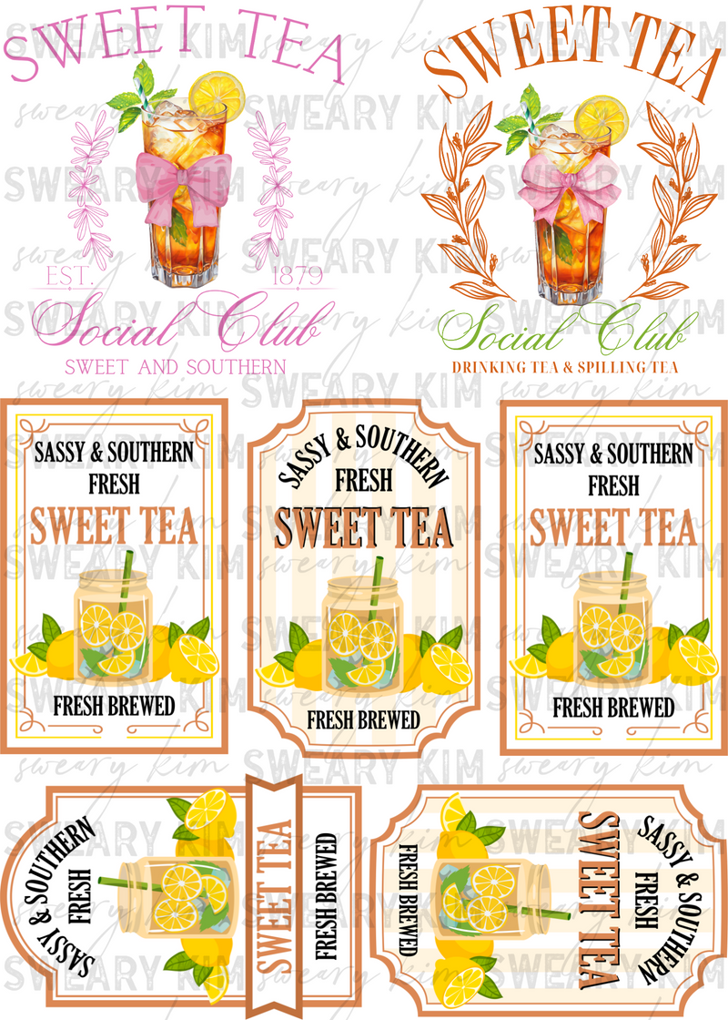 Sweet Tea Decals UV Dtf Element Sheet – Sweary Kim